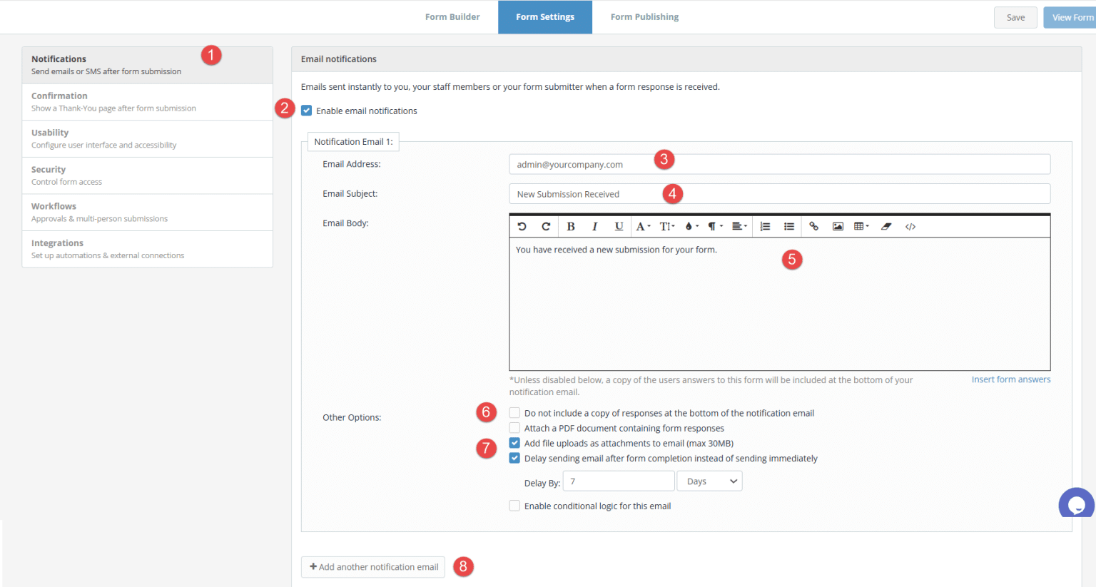 Notification emails - Snapforms Resources & FAQs
