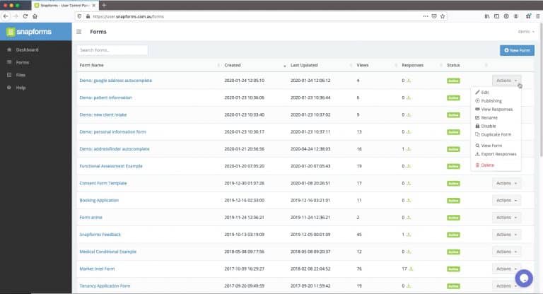 Snapforms admin dashboard - Snapforms Resources & FAQs