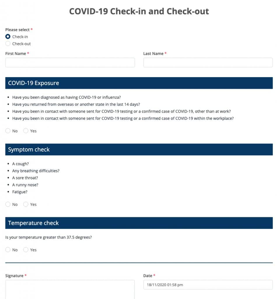 Online COVID-19 Forms - Snapforms New Zealand