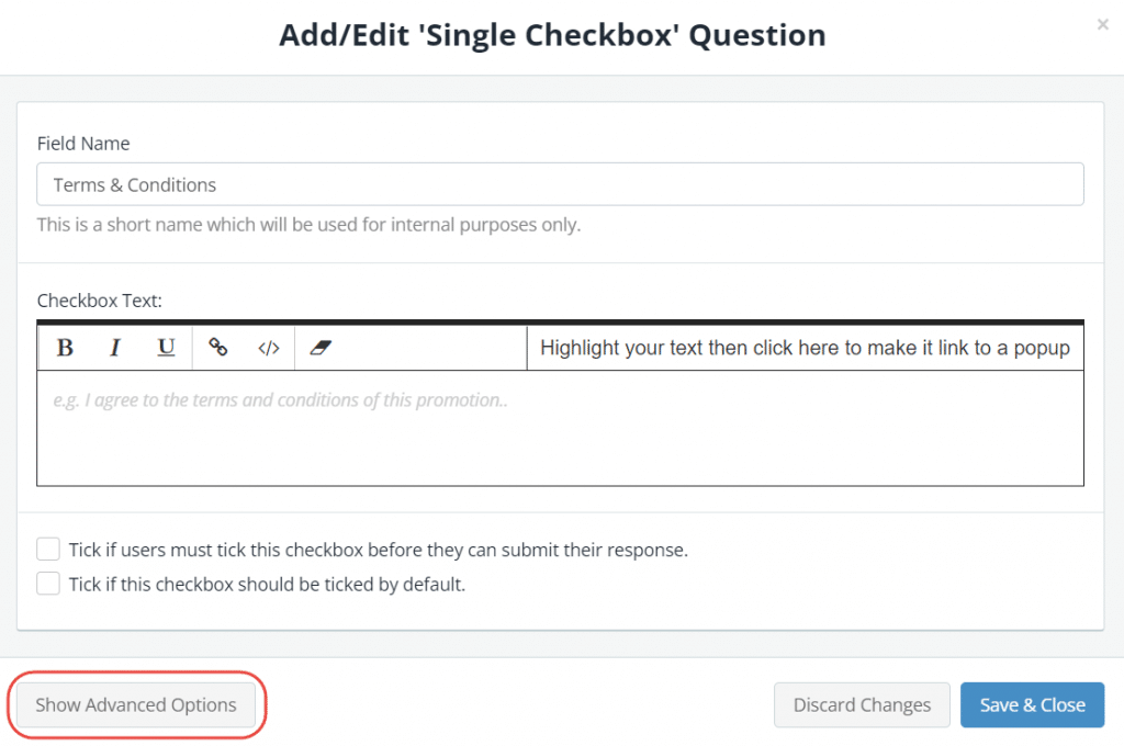 Single Checkbox - Snapforms Resources & FAQs